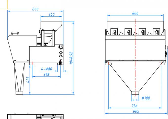 3L Timing Hopper 1200W 200g 4 Head Linear Weigher